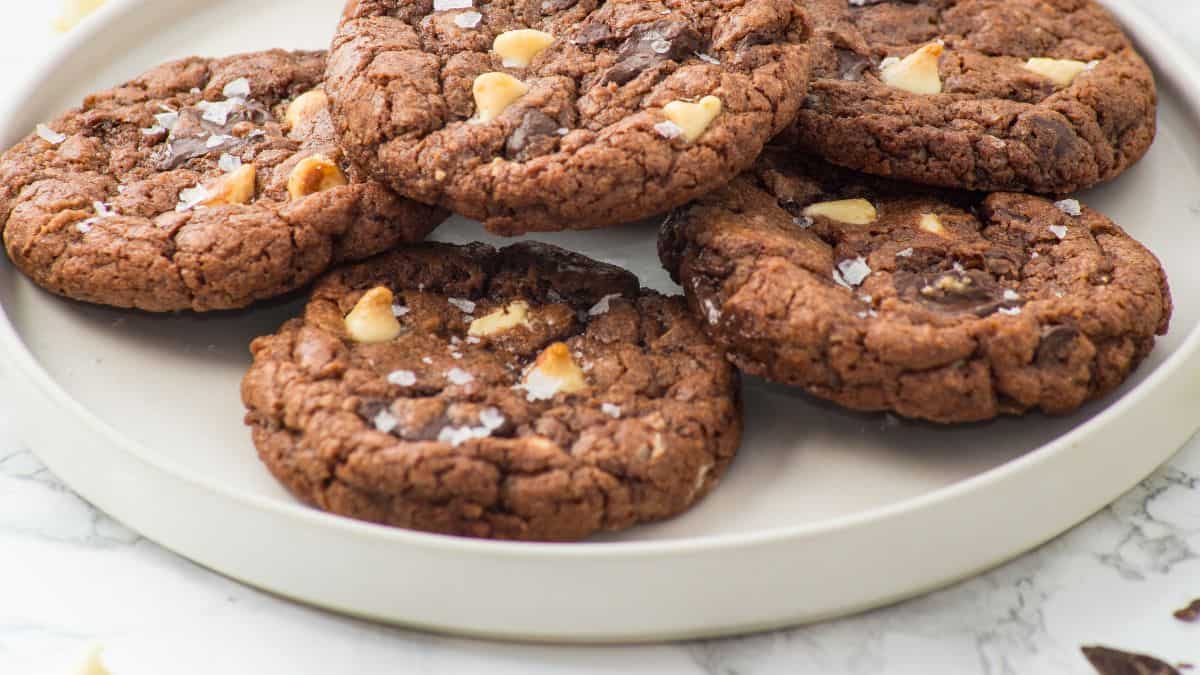 Fudgy Triple Chocolate Chip Cookies - Bake Me a Cookie